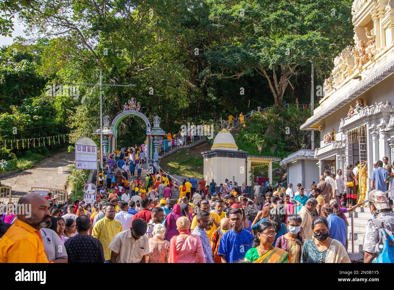Thaipusam celebration in Penang. Devotees performing kavadi attam ...