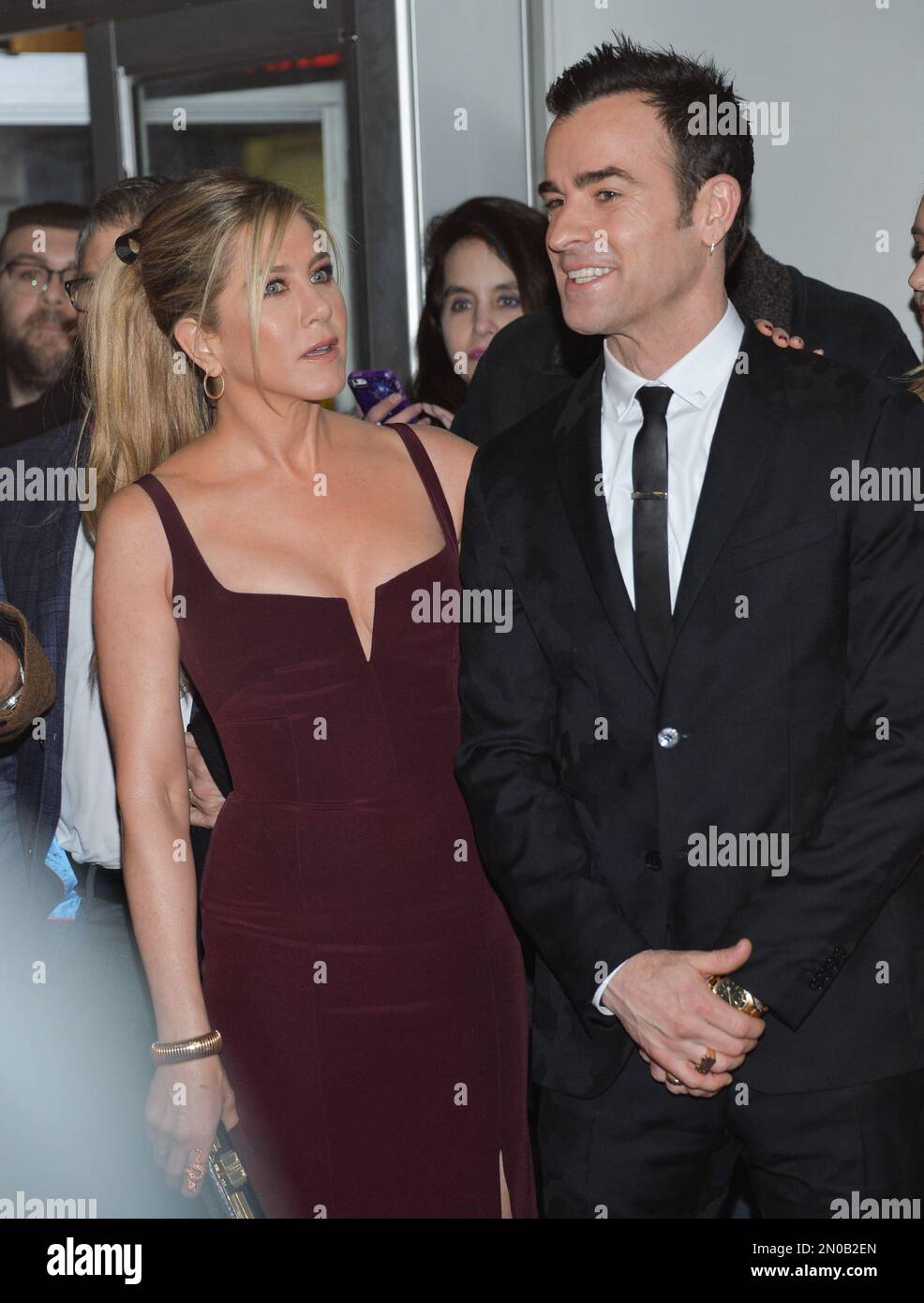 Actors Jennifer Aniston and Justin Theroux attend the world premiere of ...