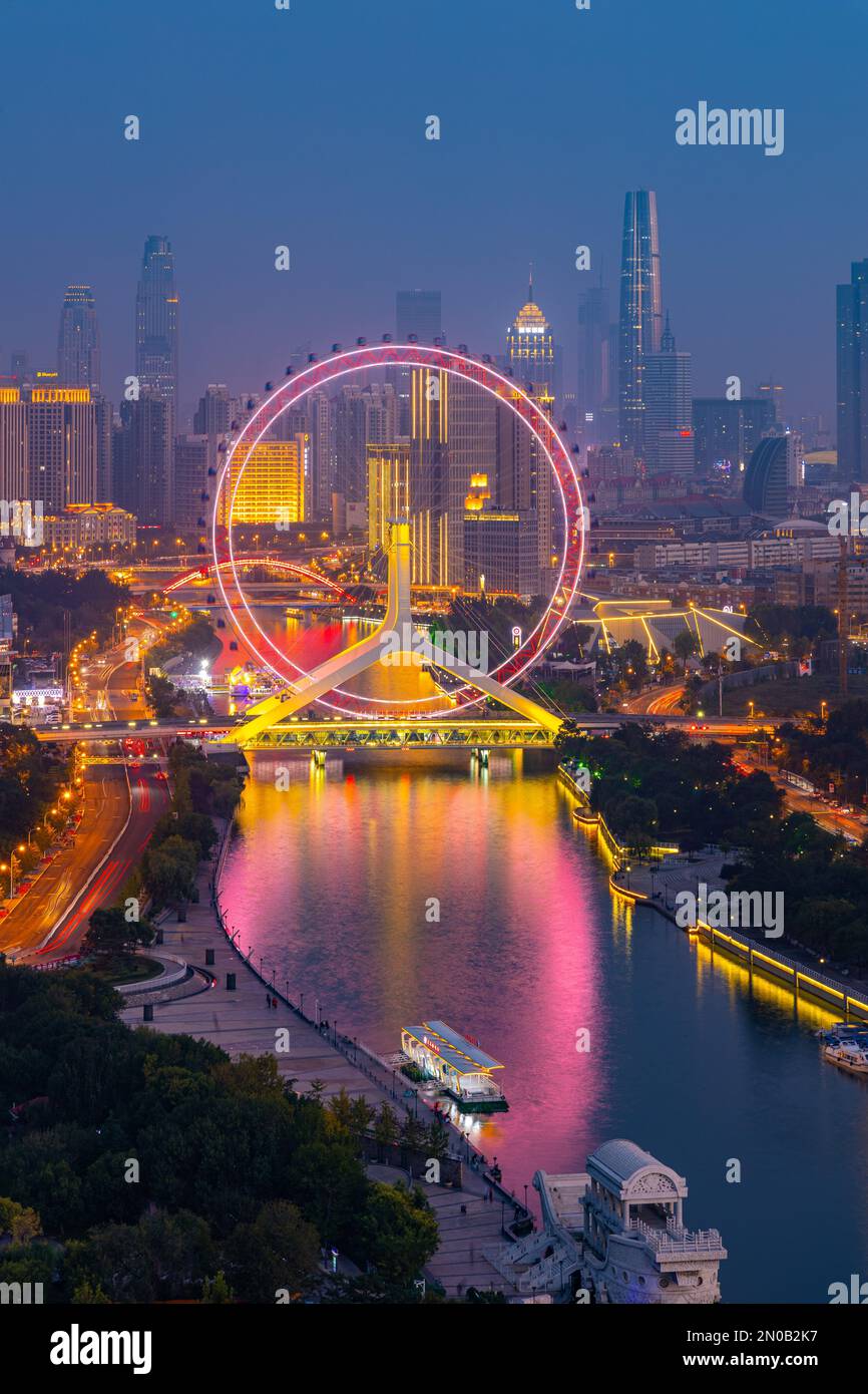 Web celebrity clock in tianjin eye ferris wheel Stock Photo - Alamy