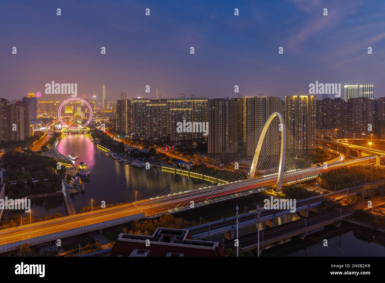 Web celebrity clock in tianjin eye ferris wheel Stock Photo - Alamy