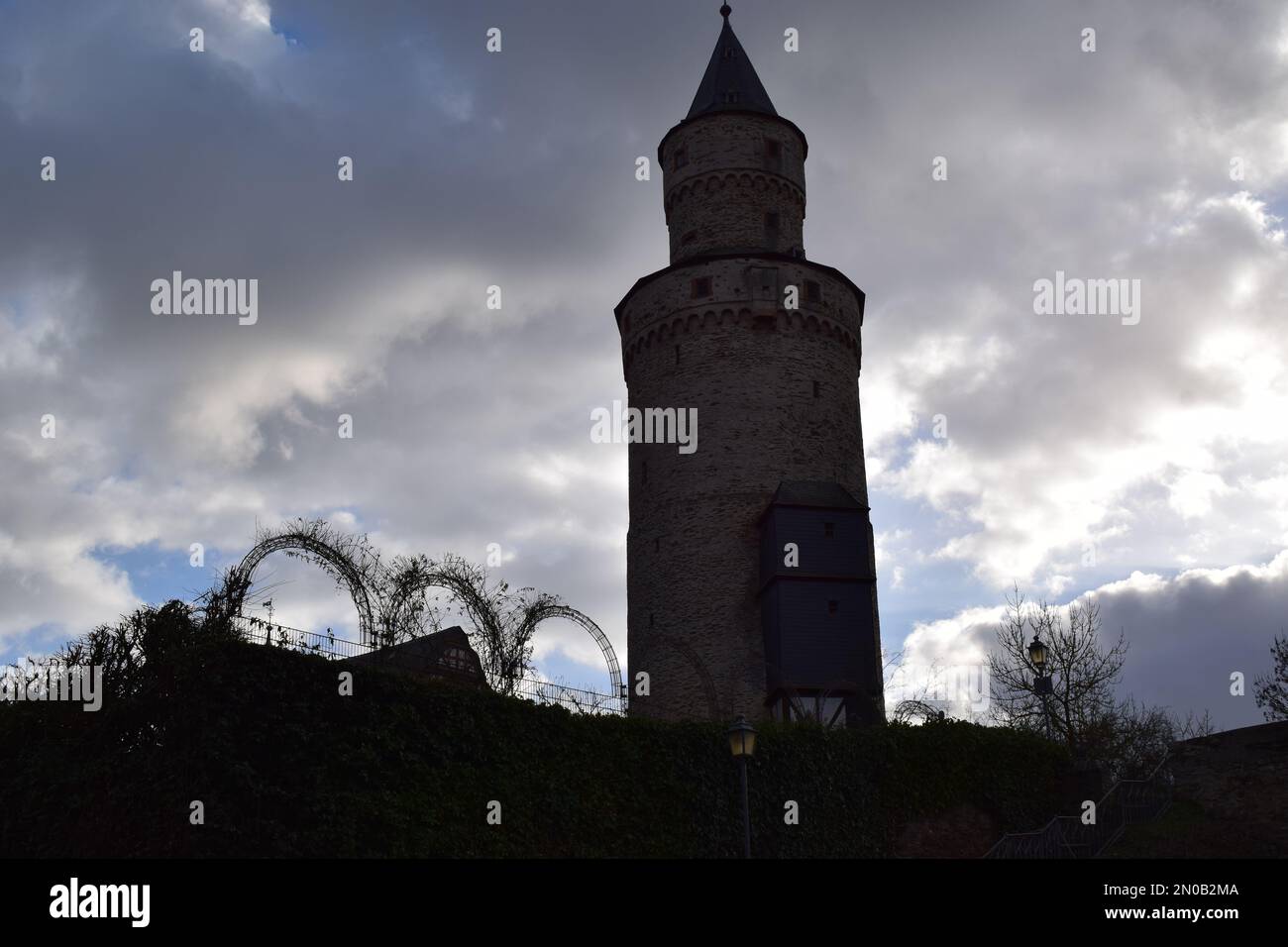Hexenturm, city walls tower in Idstein Stock Photo - Alamy