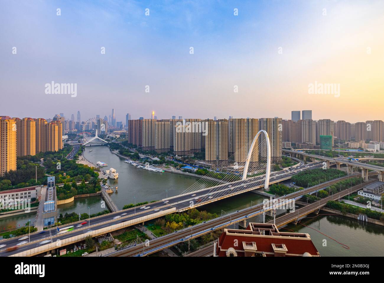 Web celebrity clock in tianjin eye ferris wheel Stock Photo - Alamy
