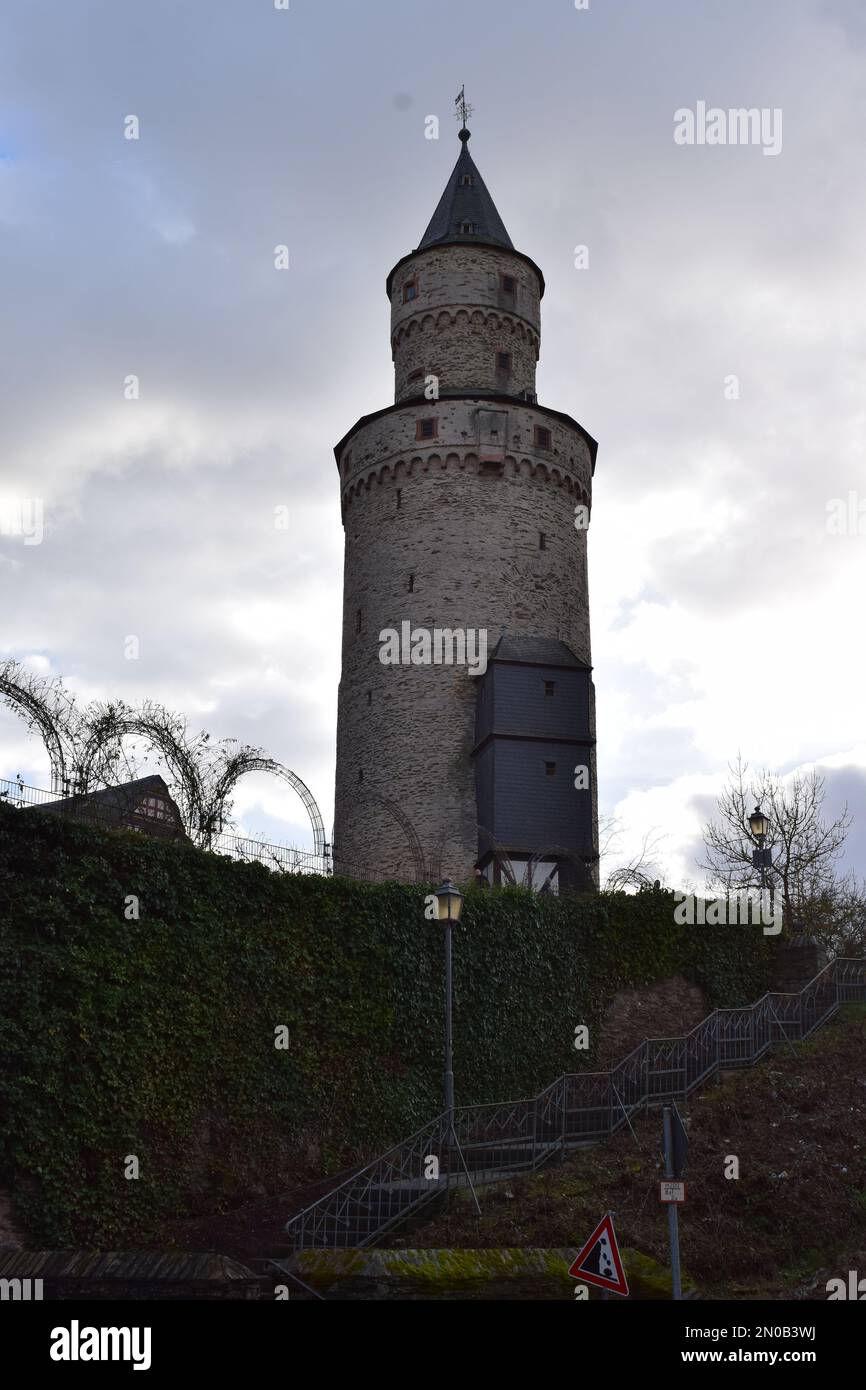 Hexenturm, city walls tower in Idstein Stock Photo - Alamy