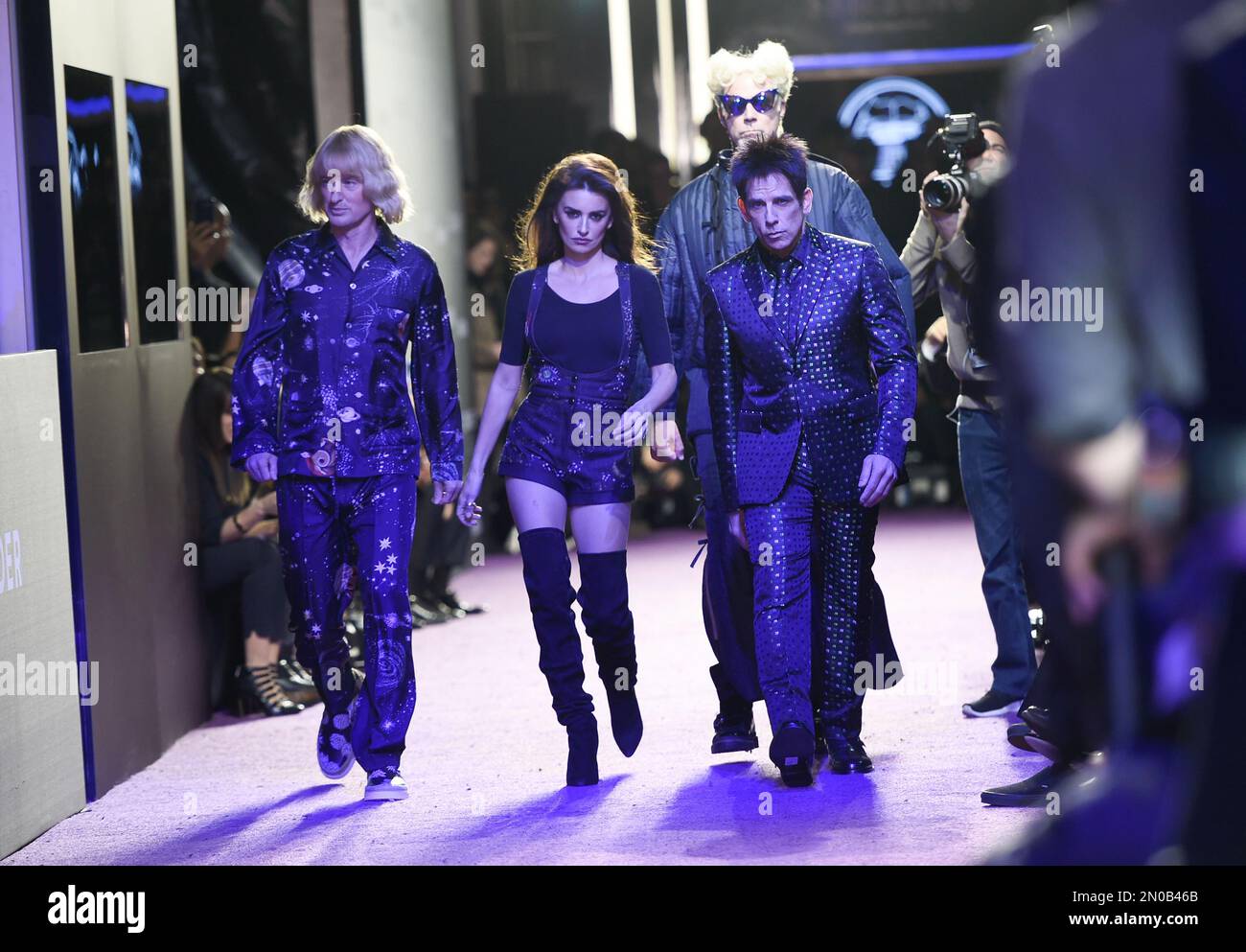 Actors Owen Wilson, left, Penelope Cruz and Ben Stiller walk the runway ...