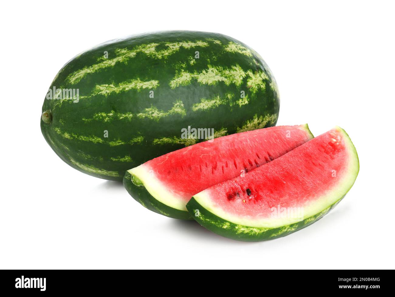 Whole slices watermelon isolated Cut Out Stock Images & Pictures - Alamy