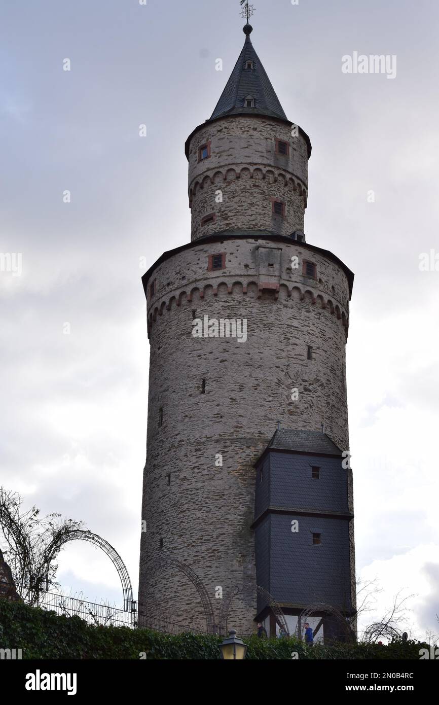Hexenturm, city walls tower in Idstein Stock Photo - Alamy