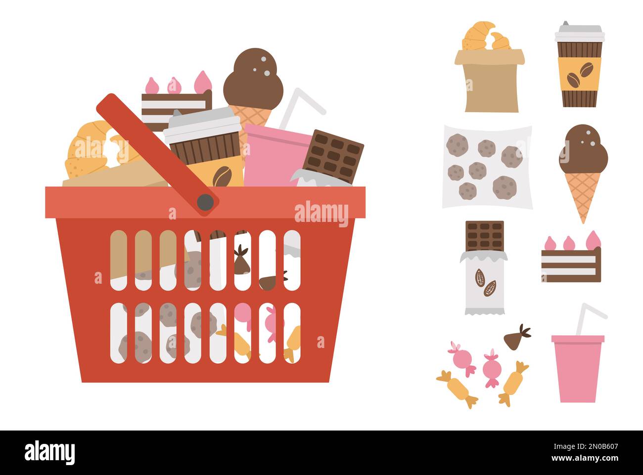 Confectionery concept red white Stock Vector Images - Alamy