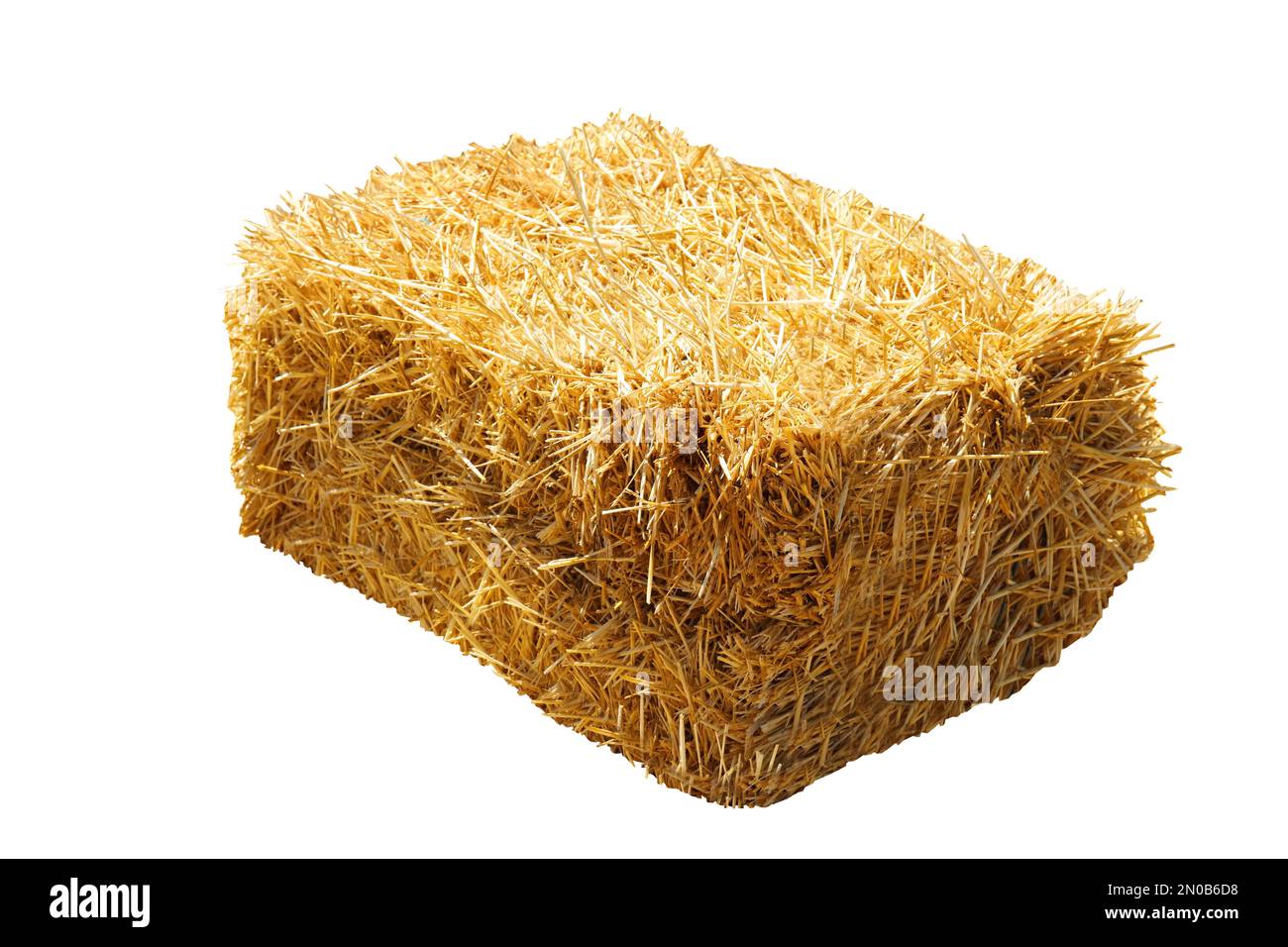 Dried hay bale isolated on white. Agriculture industry Stock Photo - Alamy