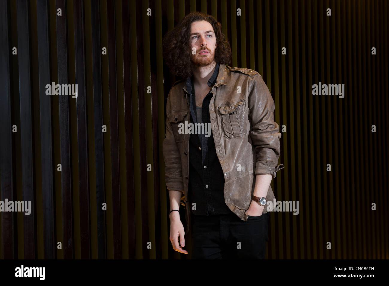 Musician Andrew Hozier-Byrne, known as Hozier, poses for portraits in west London, Friday, Jan ...