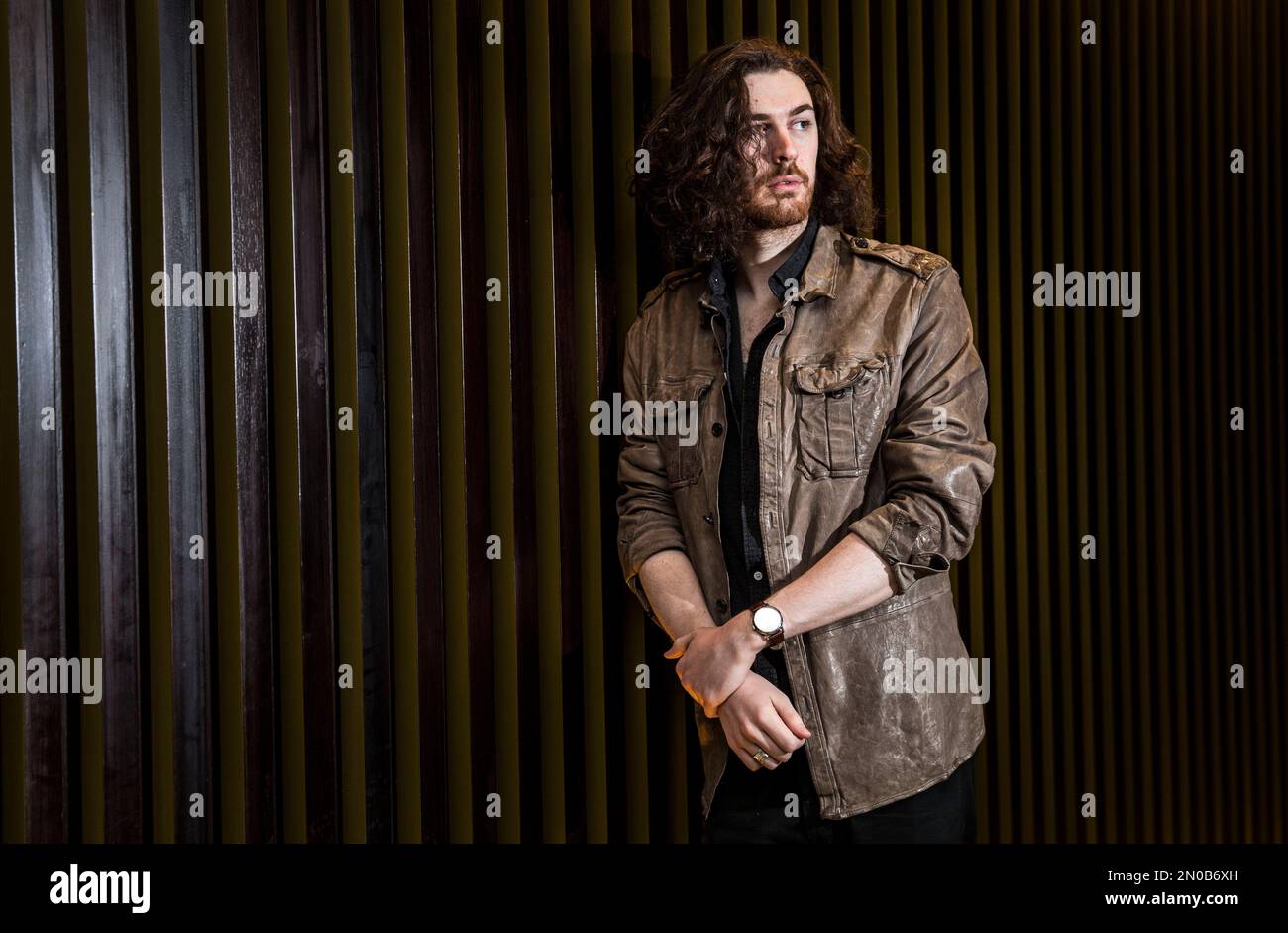 Musician Andrew Hozier-Byrne, known as Hozier, poses for portraits in west London, Friday, Jan ...