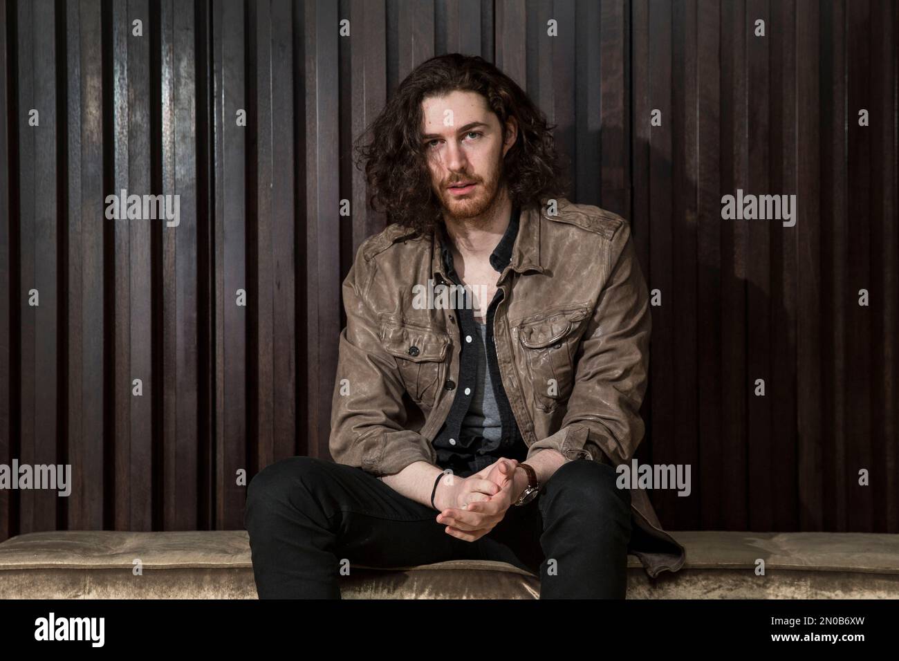 Musician Andrew Hozier-Byrne, known as Hozier, poses for portraits in west London, Friday, Jan ...