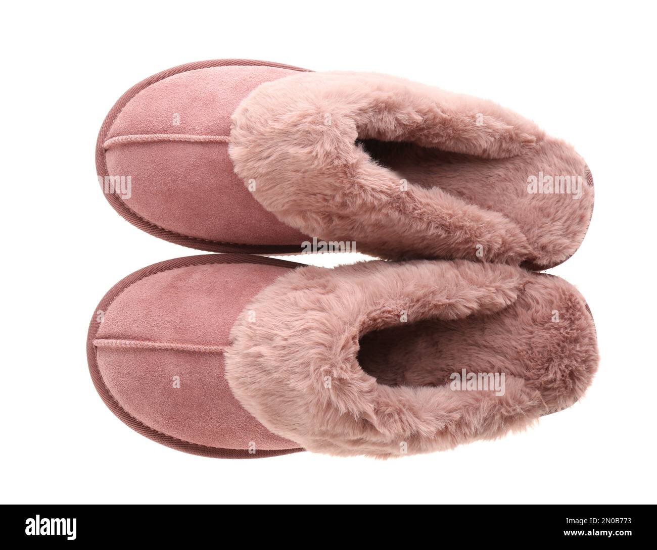 Woman wearing fluffy slippers Cut Out Stock Images & Pictures - Alamy