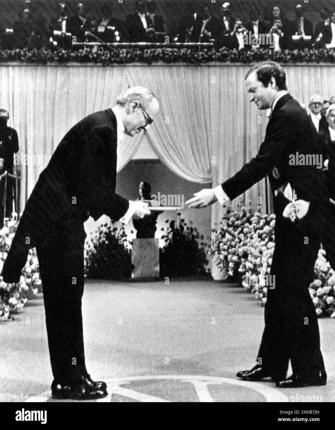 Professor Lawrence R. Klein of the University of Pennsylvania, bows to ...