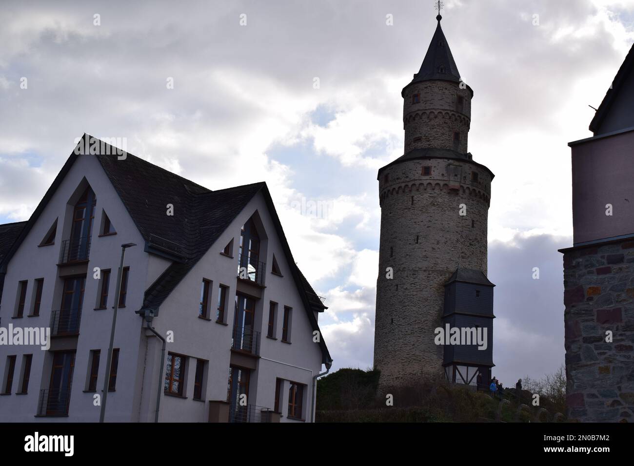 Hexenturm, city walls tower in Idstein Stock Photo - Alamy