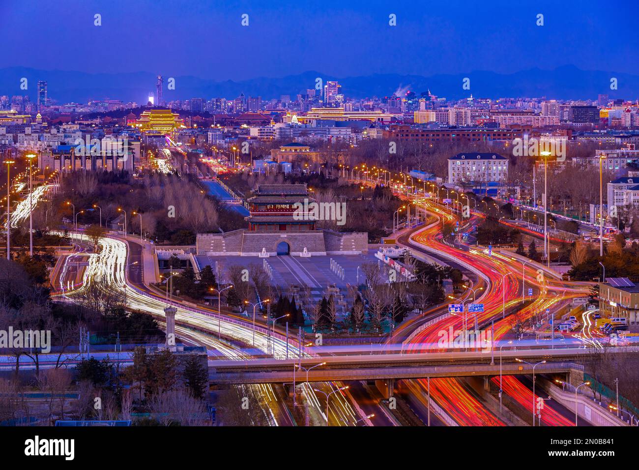 Beijing gate at night Stock Photo - Alamy