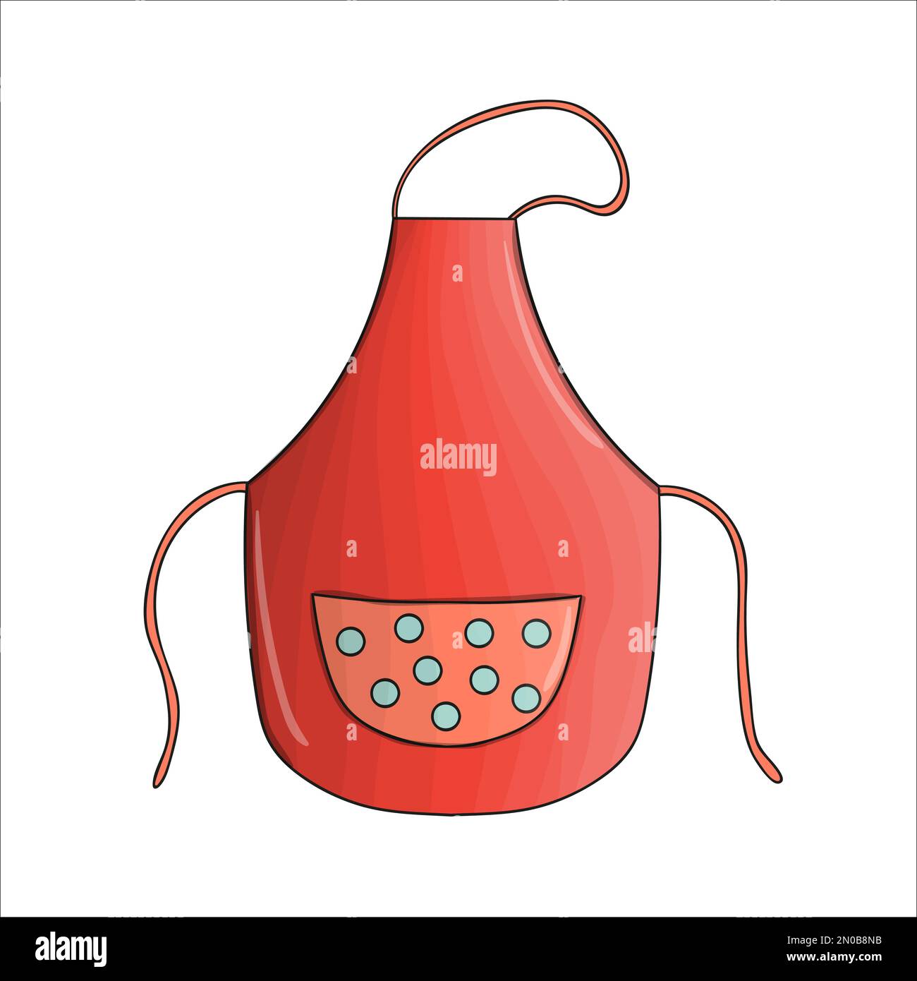 Vector colored apron. Kitchen protective clothes icon isolated on white ...