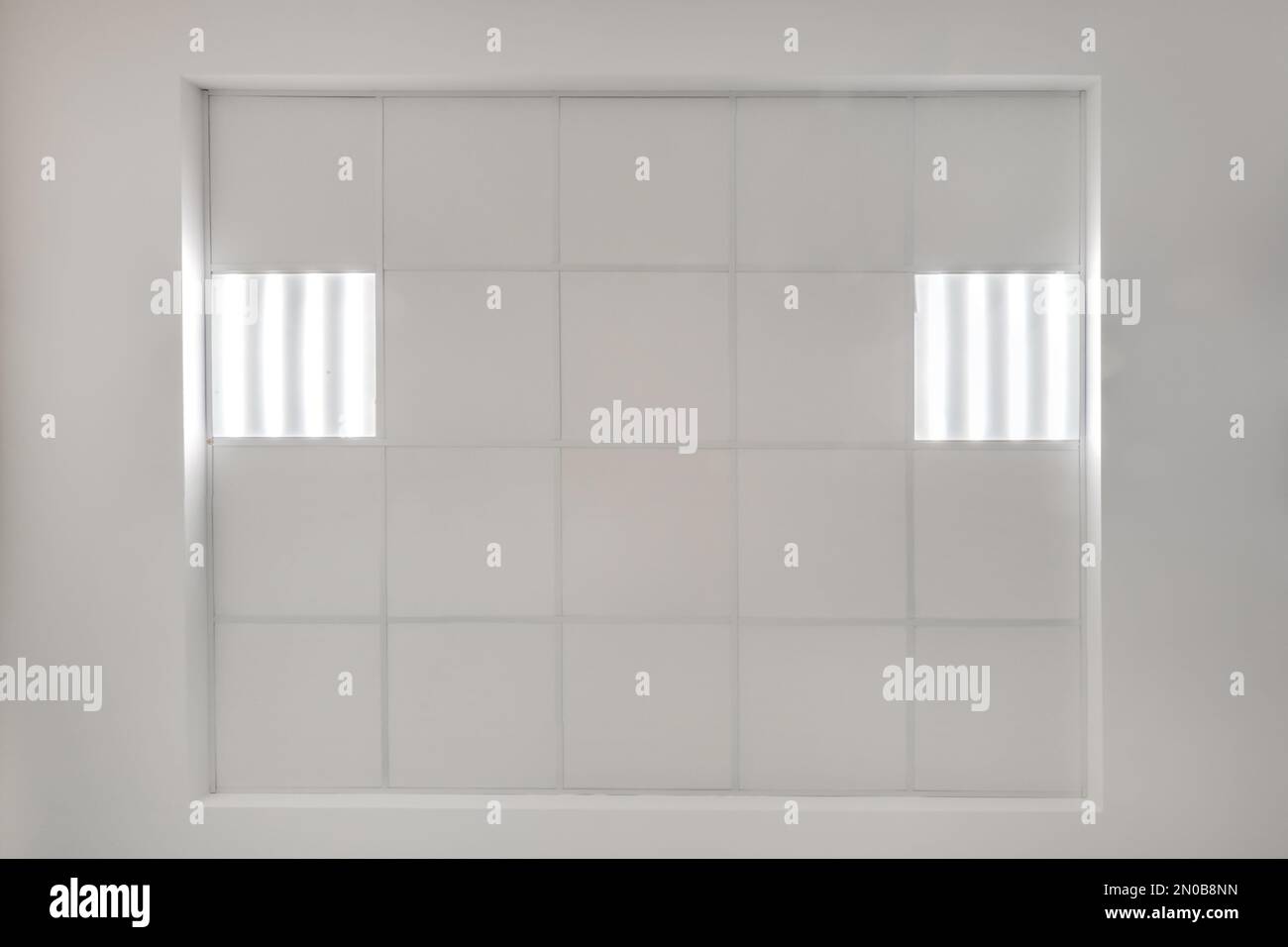 cassette stretched or suspended ceiling with square halogen spots lamps ...