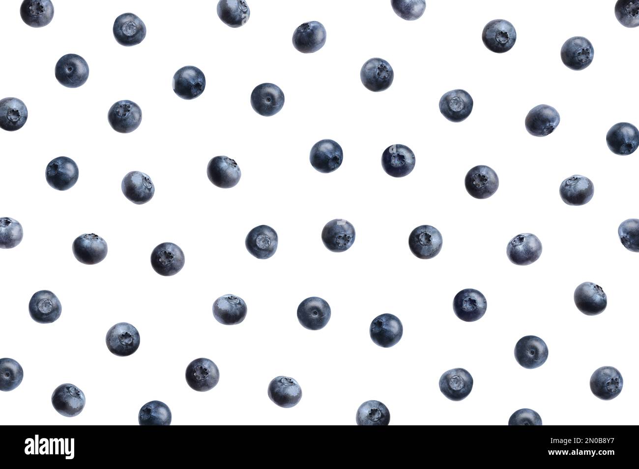 Fresh whole blueberries falling on white background Stock Photo - Alamy