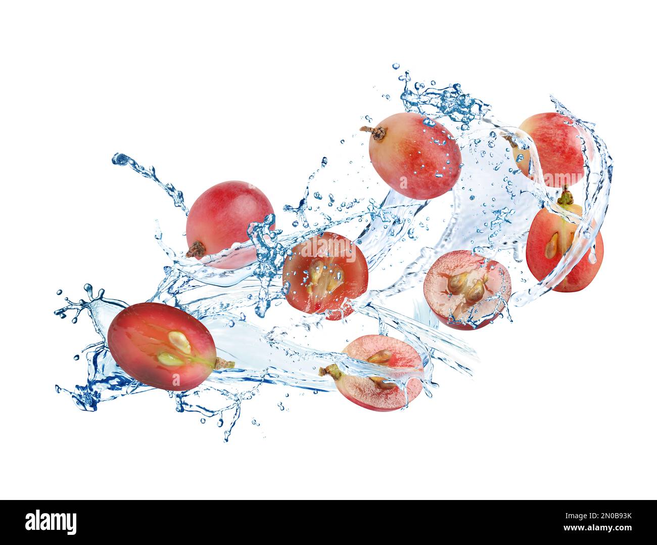 Grapes with water splash on white background Stock Photo - Alamy