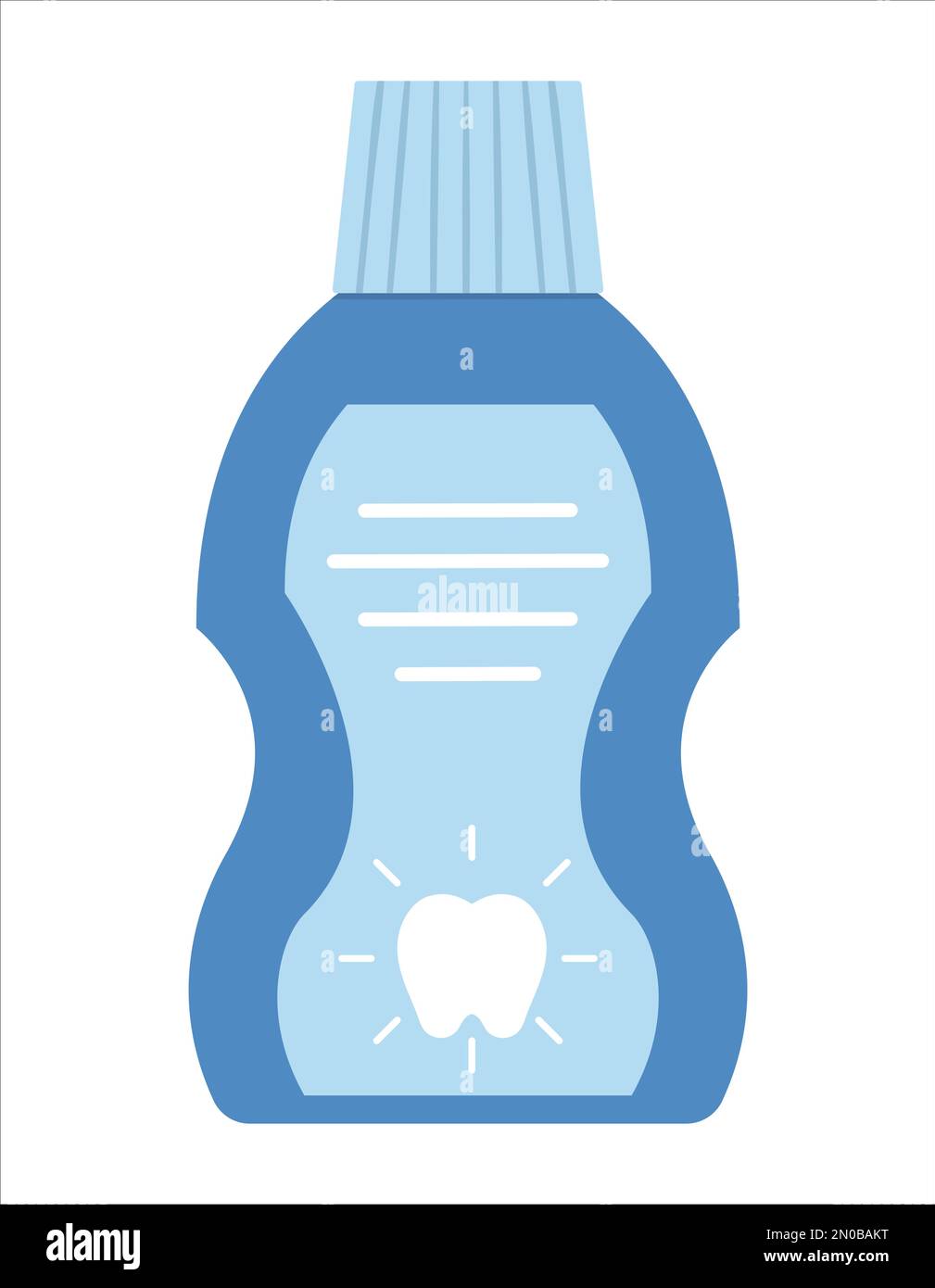 Bottle with mouthwash icon isolated on white background. Vector tooth ...