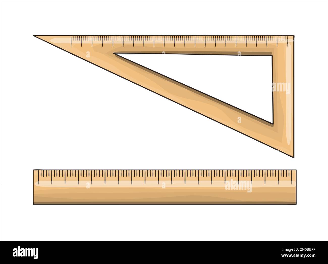 Set of ruler icons. Vector colored stationery, measuring materials ...