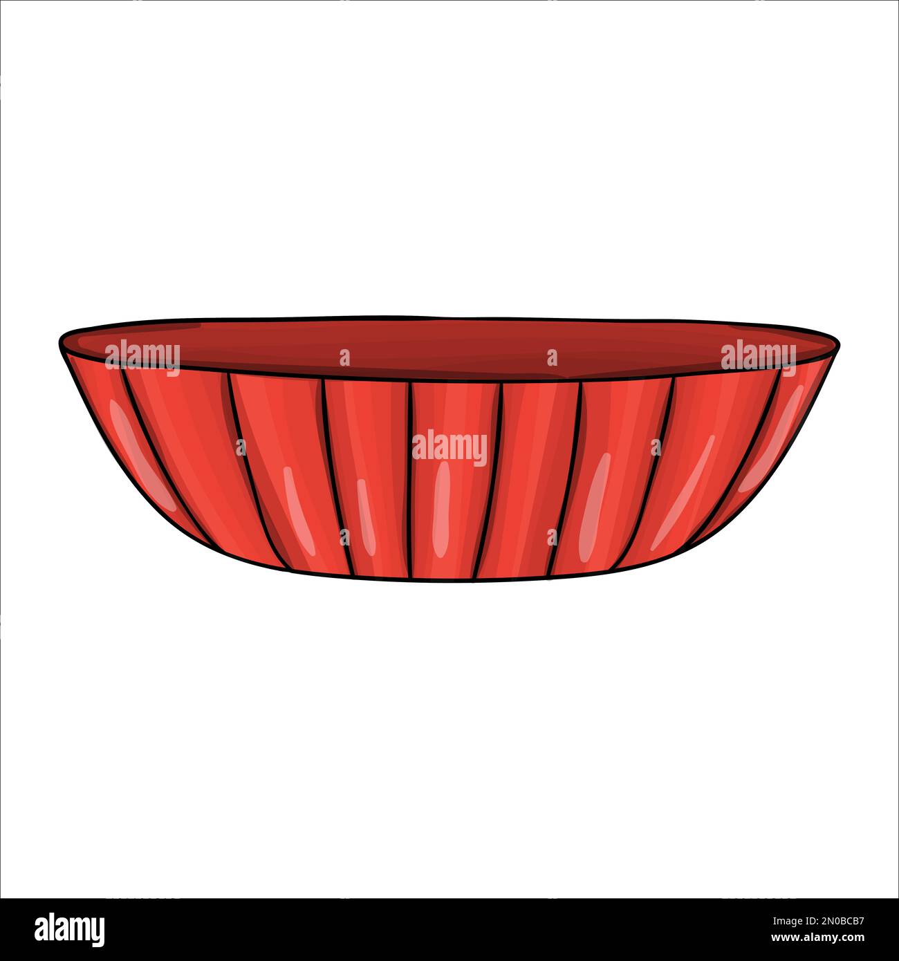 Vector red pie plate. Kitchen tool icon isolated on white background ...
