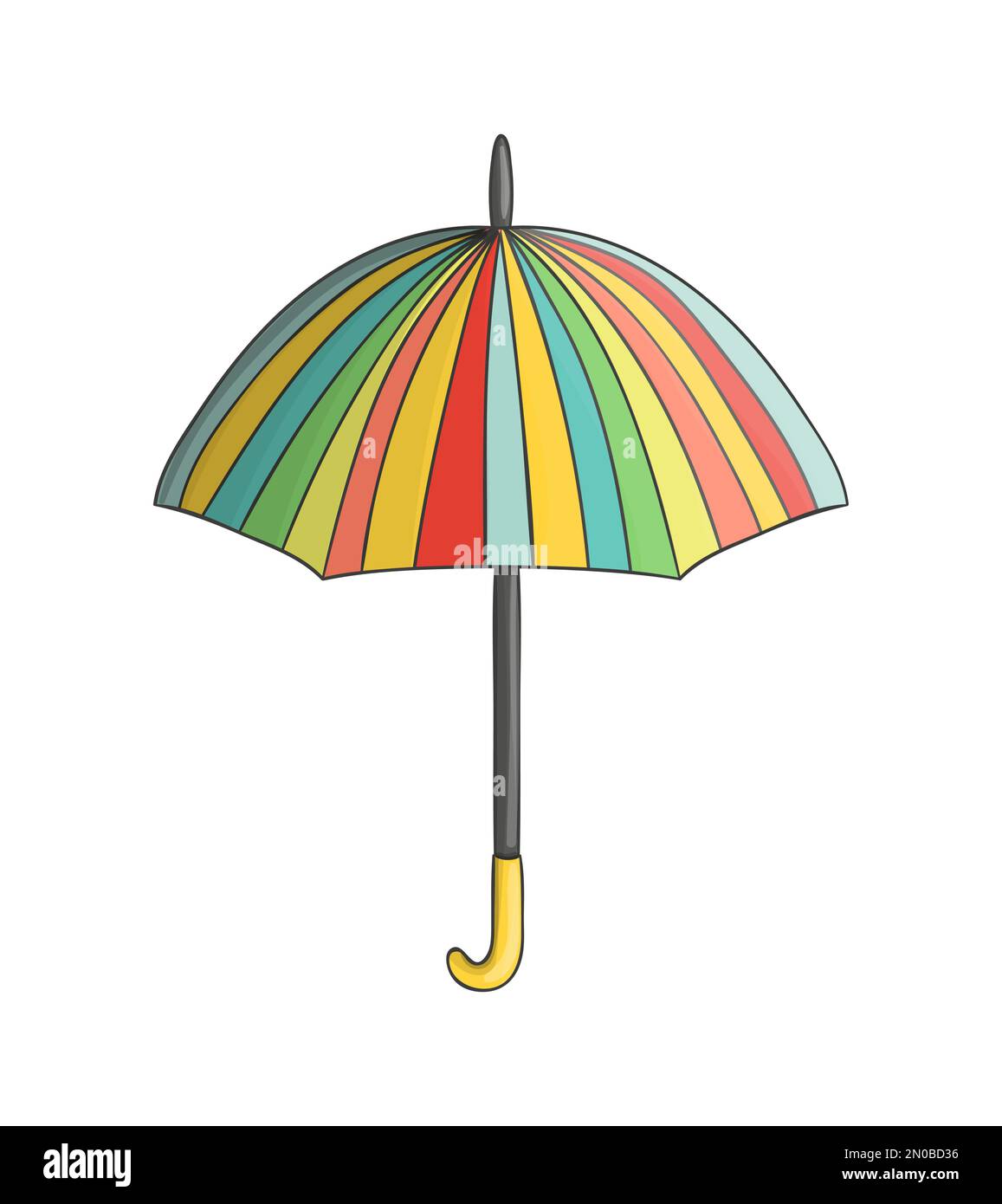 Vector colored umbrella icon isolated on white background. Colorfulrain ...