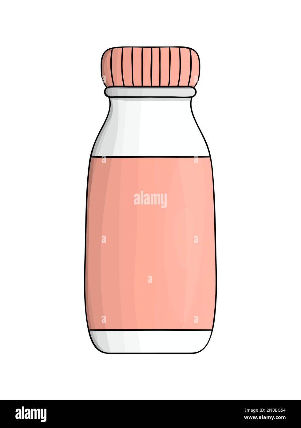 Vector colored yoghurt pack icon. Hand drawn organic fresh dairy ...