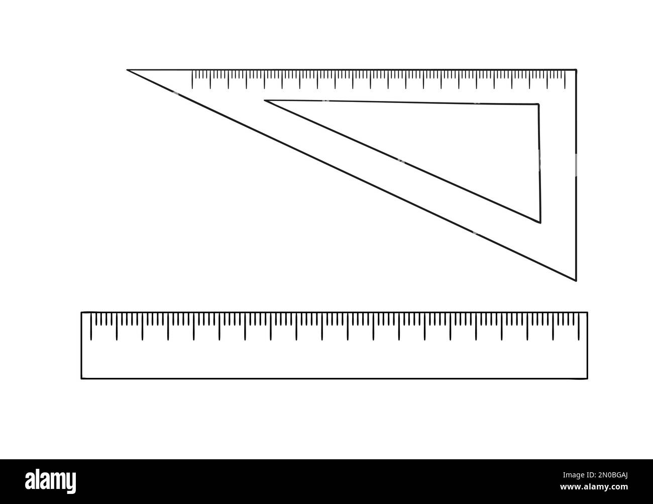 Set of ruler line icons. Vector colored stationery, measuring materials ...