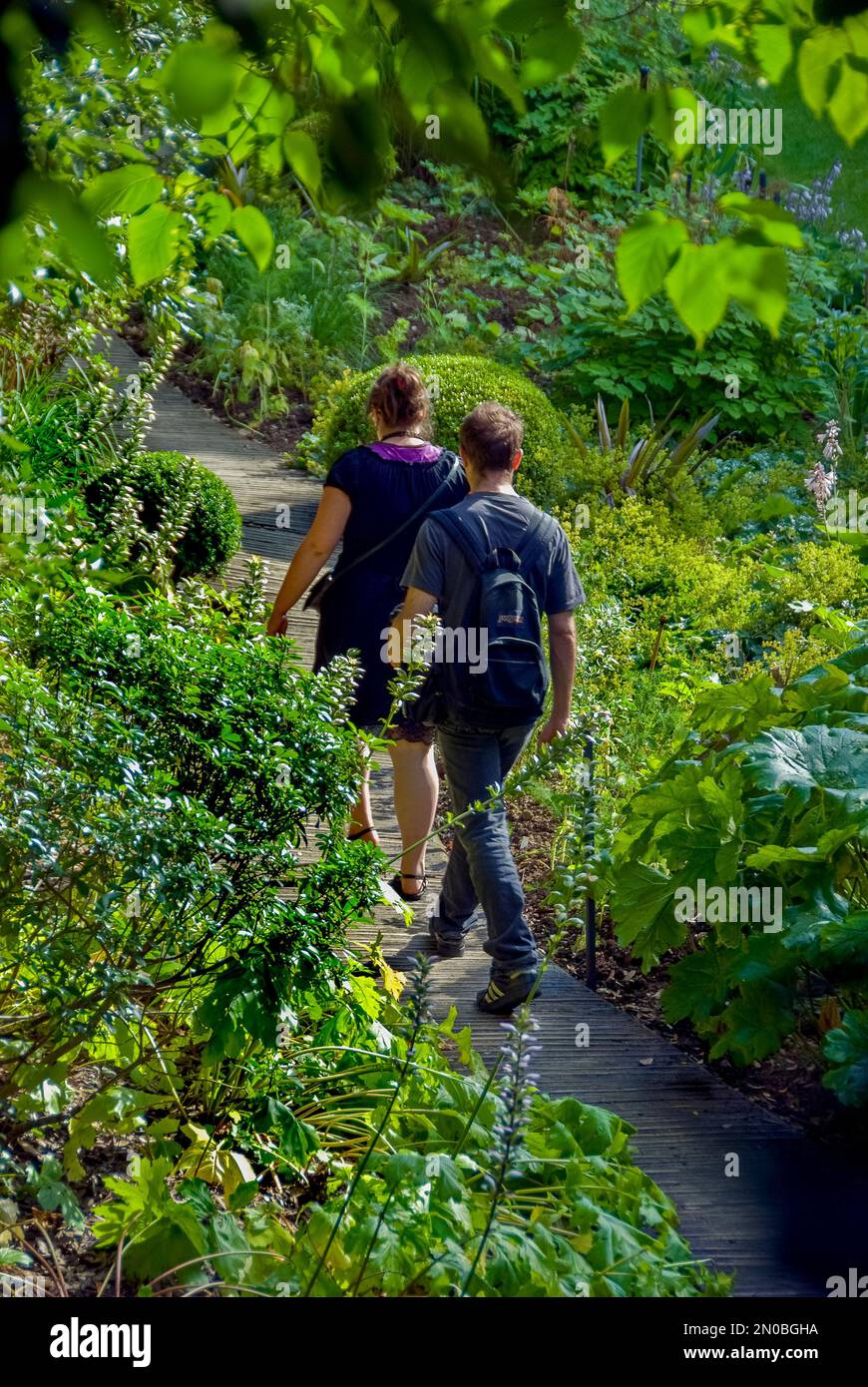Young couple walking away scene nature scenery hi-res stock photography ...
