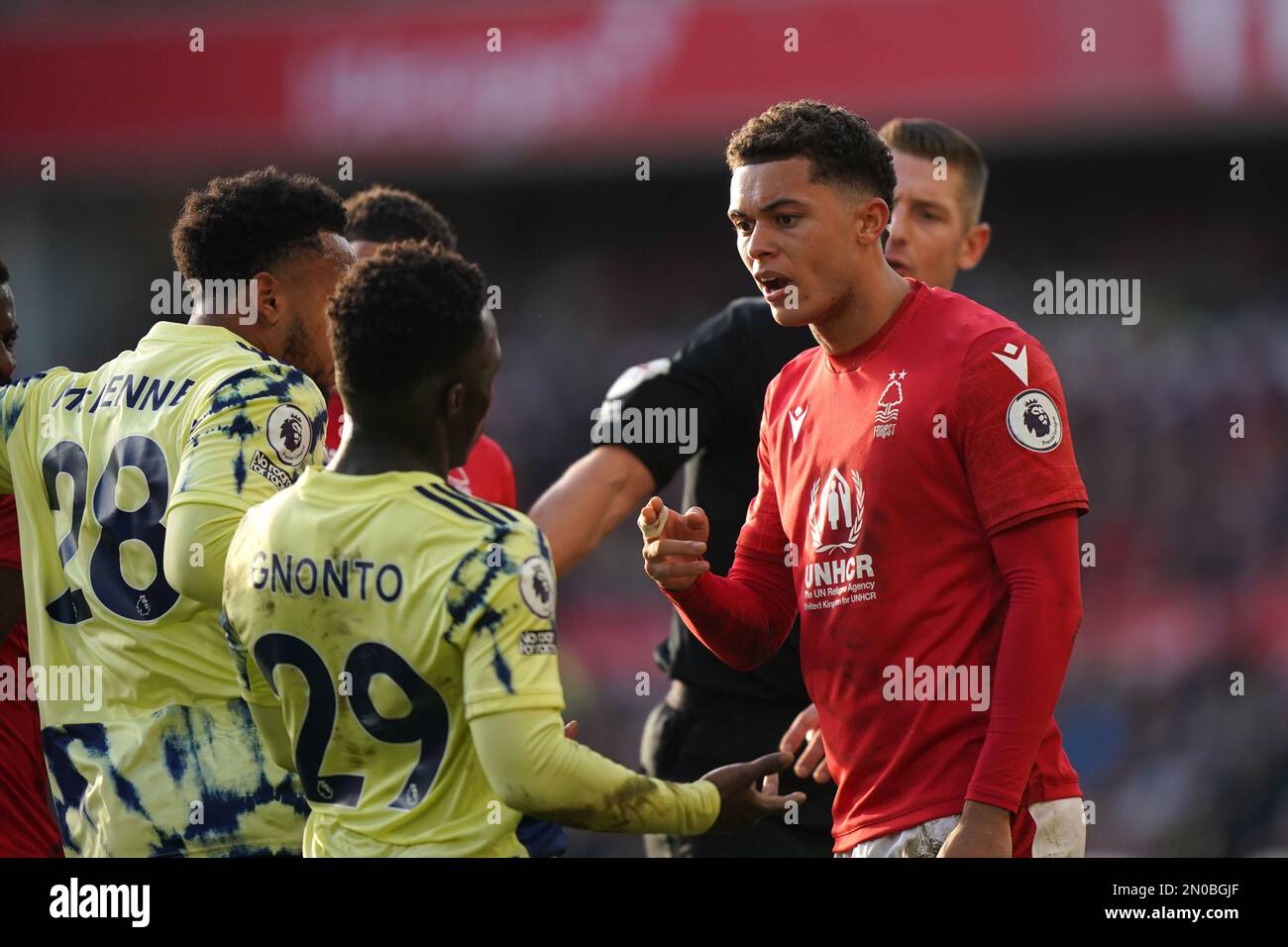 Tempers flare between Leeds United's Wilfried Gnonto and Nottingham ...