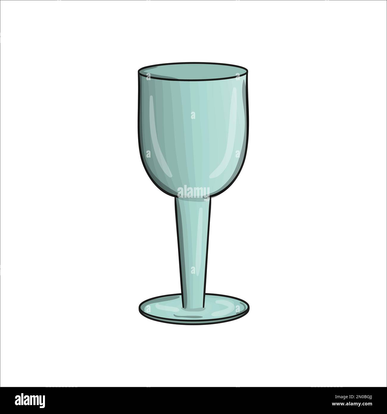 Vector blue glass. Kitchen dishware icon isolated on white background ...