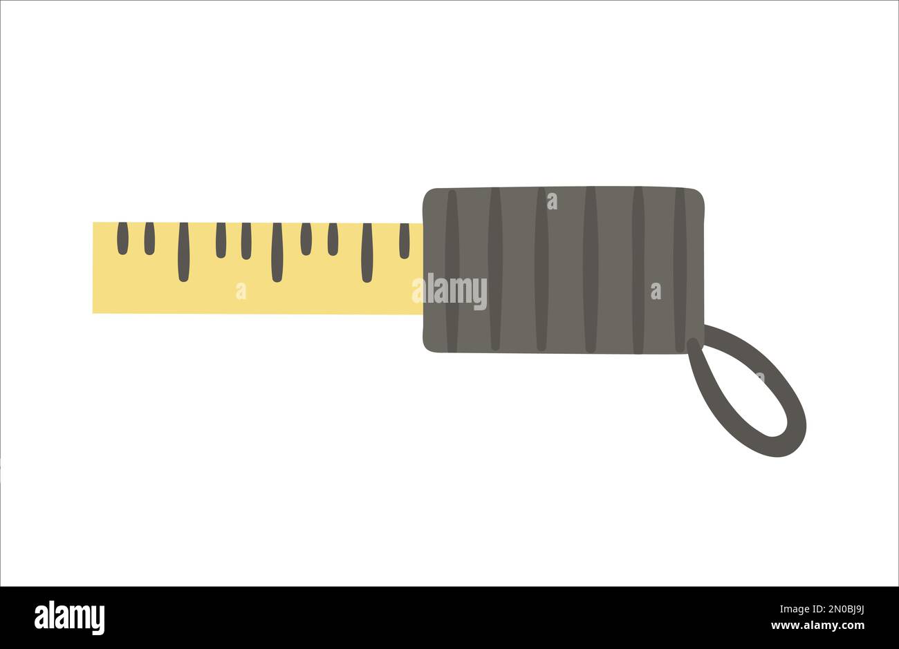 Vector measuring tape icon. Flat colored tool illustration. Building ...