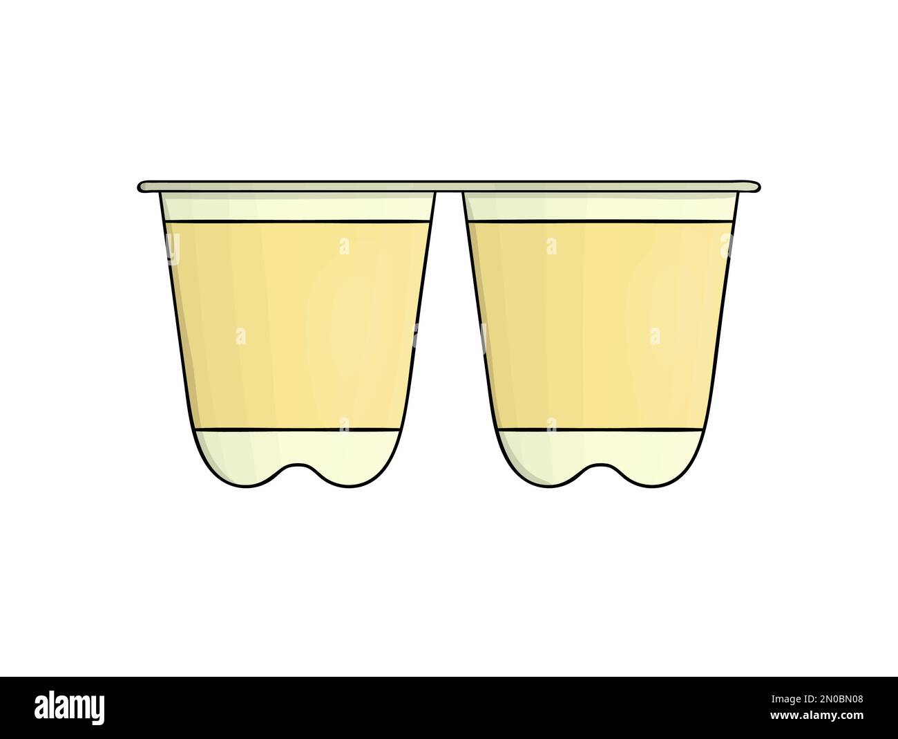 Vector colored yoghurt pack icon. Hand drawn organic fresh dairy ...