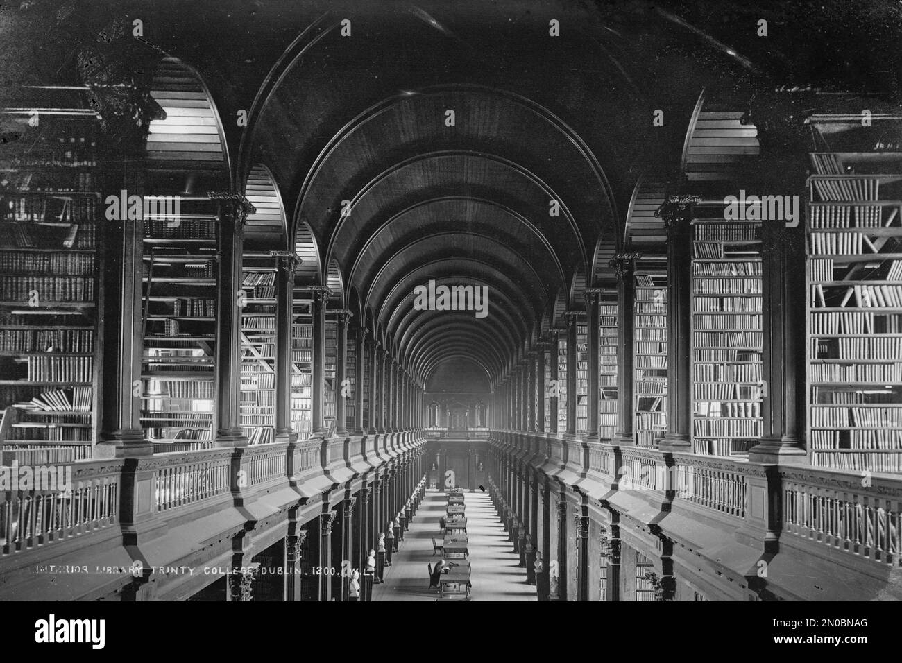 Robert French - Long Room Library at Trinity College, Dublin - c1885 Stock Photo - Alamy