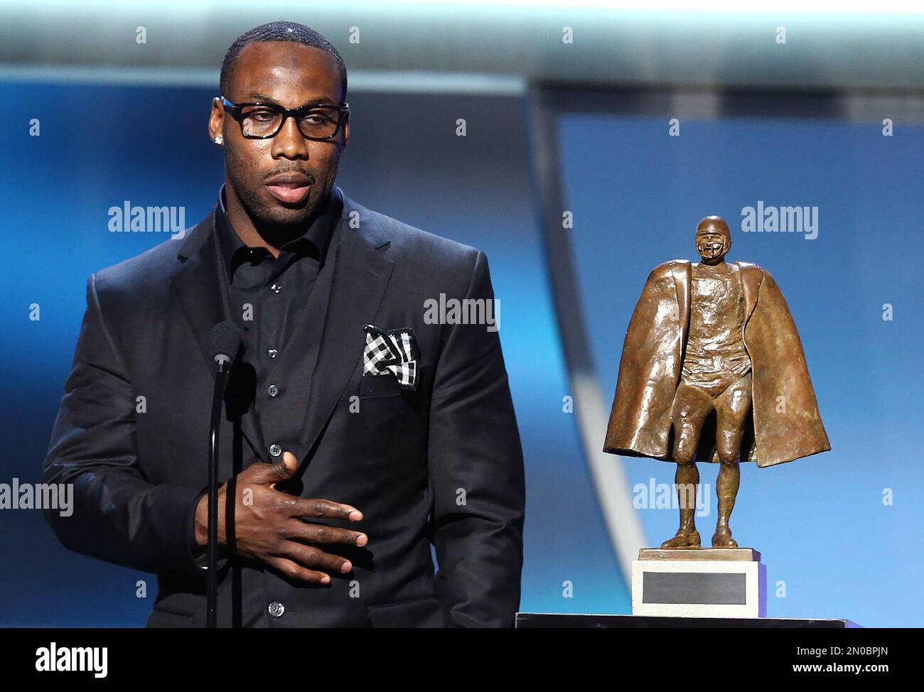 Anquan Boldin of the San Francisco 49ers accepts the Walter Payton NFL ...
