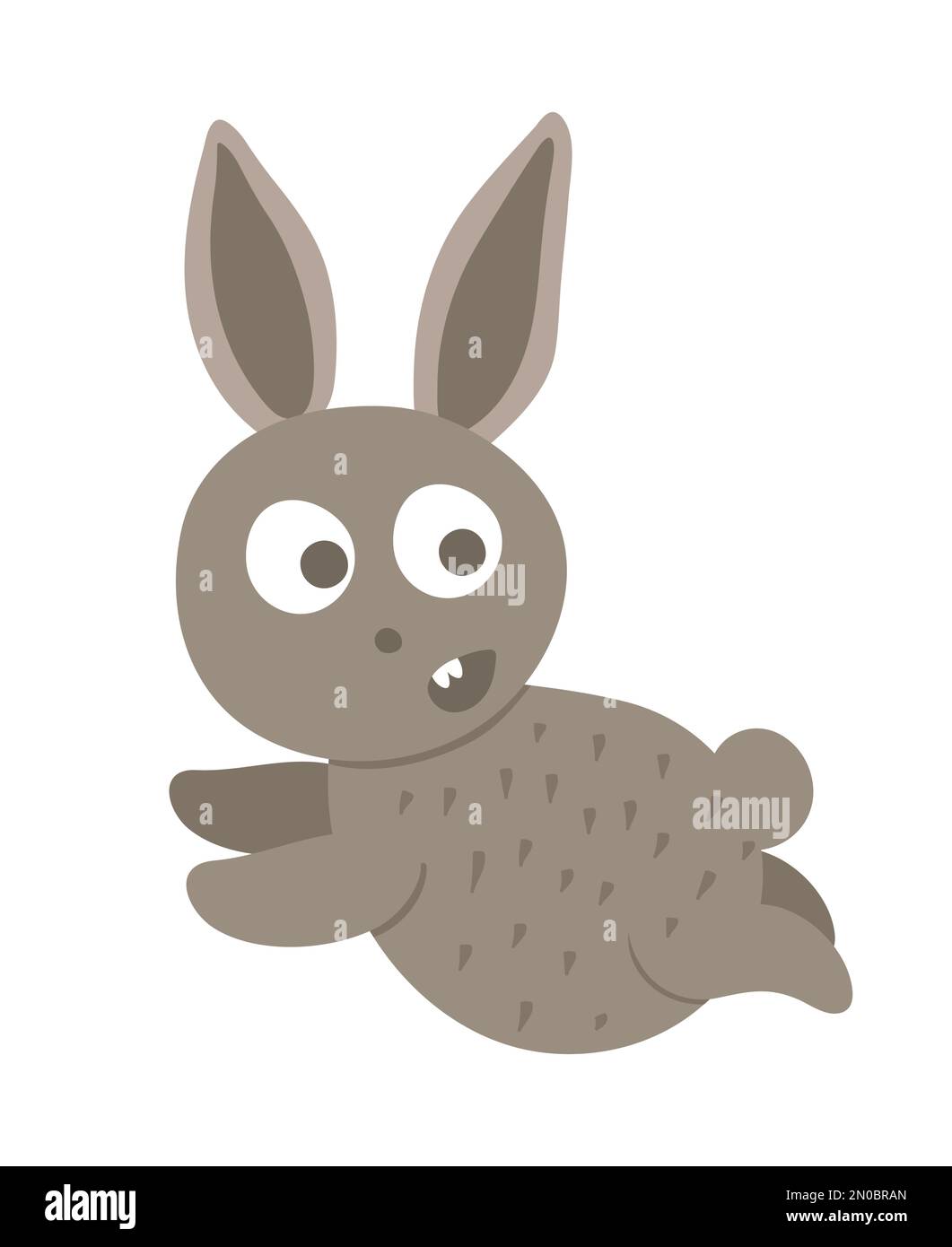 Vector cartoon style flat funny scared rabbit isolated on white ...
