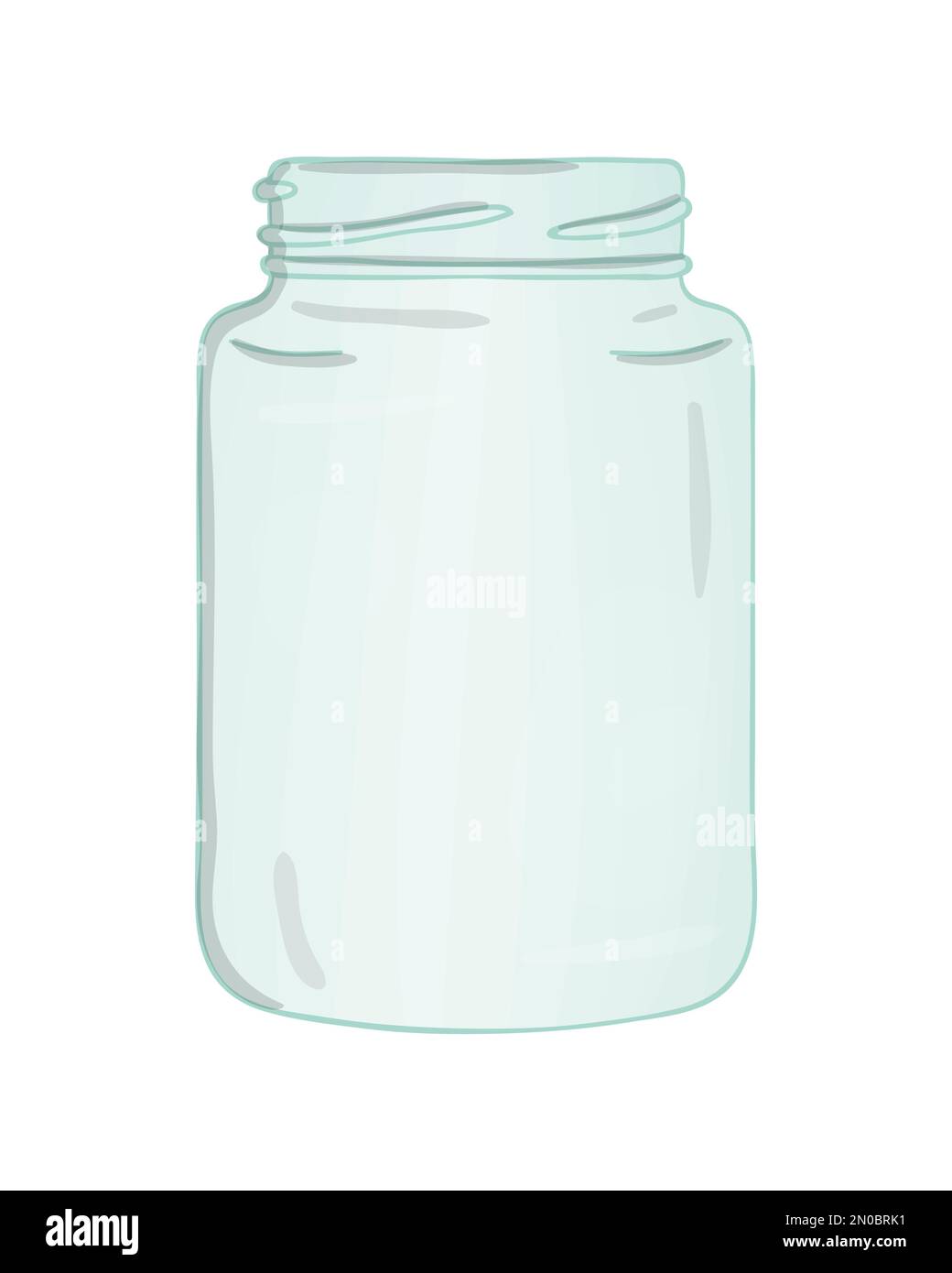 Vector glass jar icon. Cute pot watercolor style illustration Stock ...