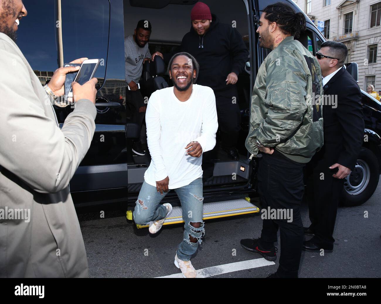 Kendrick Lamar arrives at the 5th annual NFL Honors at the Bill Graham Civic Auditorium on ...
