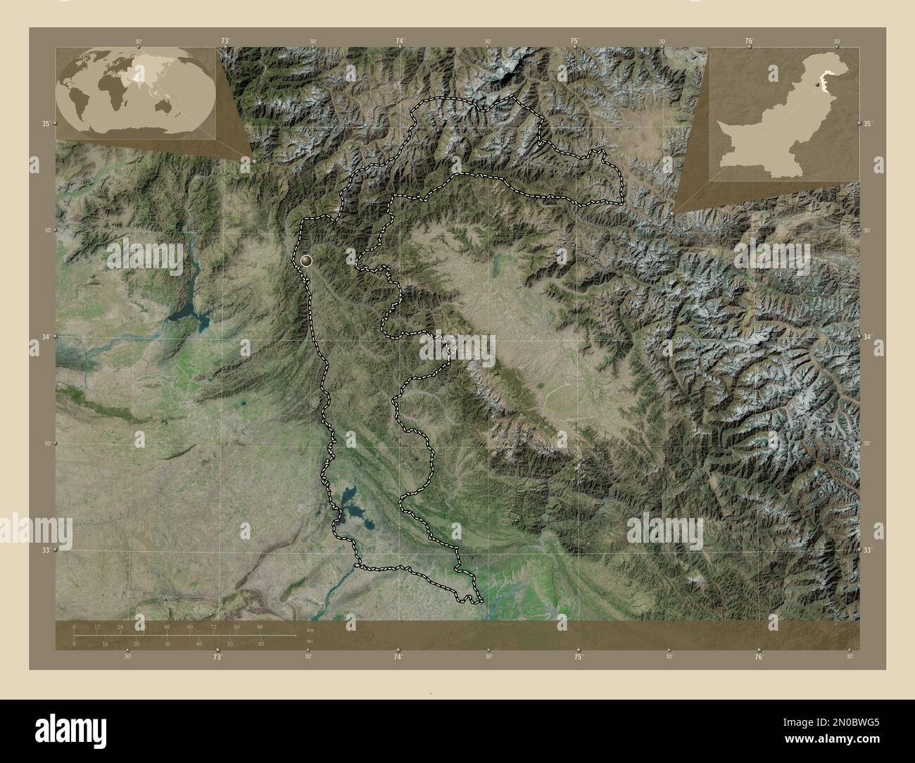 Azad Kashmir, centrally administered area of Pakistan. High resolution ...