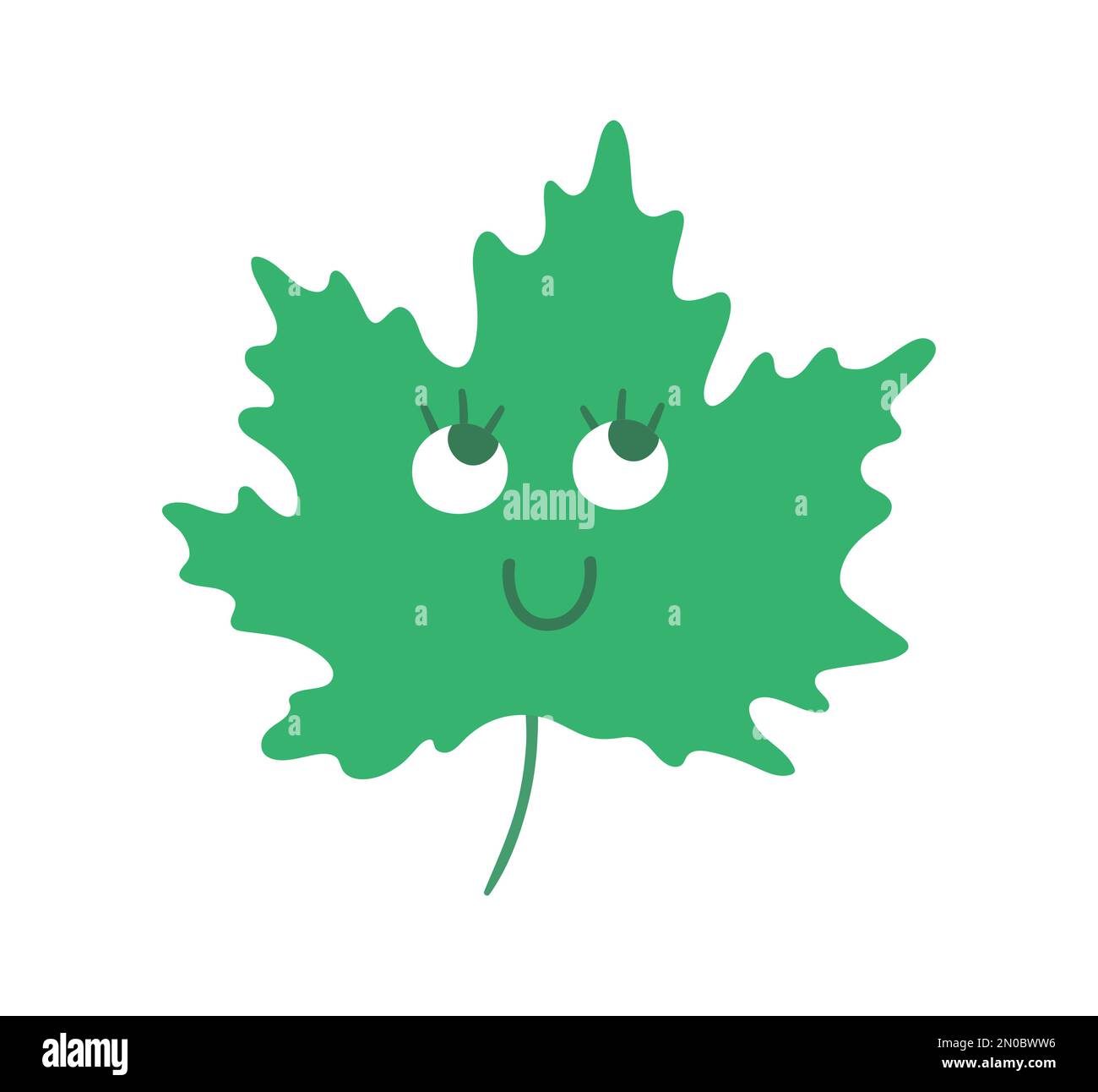 Vector kawaii maple tree leaf illustration. Back to school educational ...