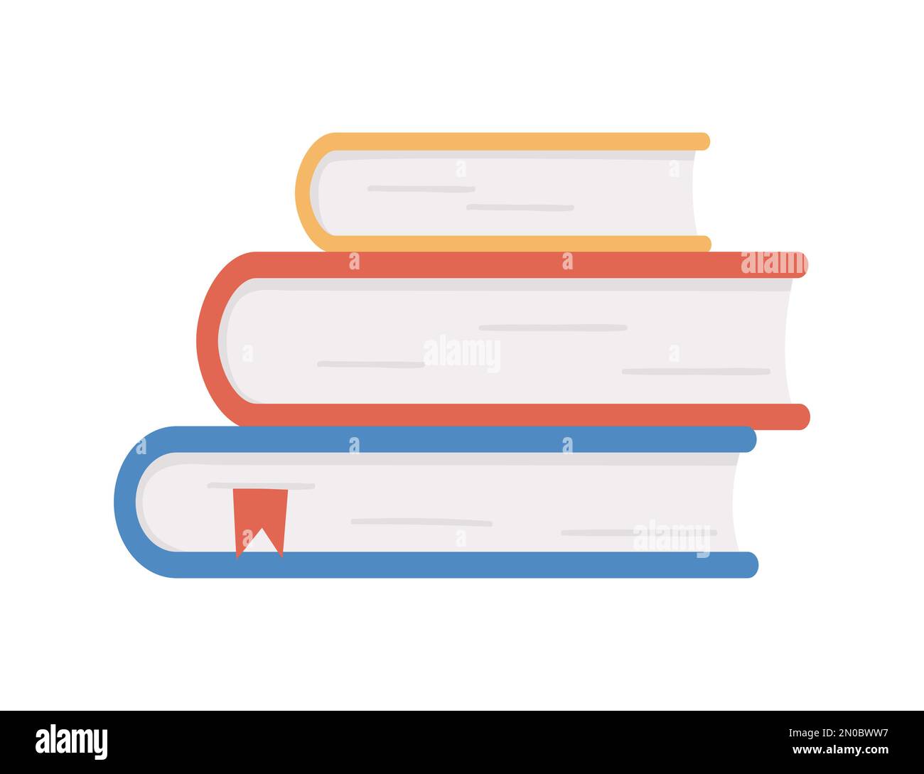 Vector pile of books. Back to school educational clipart. Cute flat ...