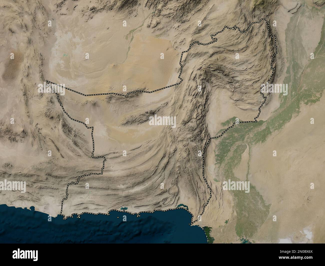 Baluchistan, province of Pakistan. Low resolution satellite map Stock ...