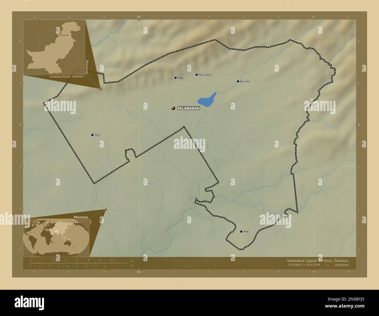 Islamabad Capital Territory, capital territory of Pakistan. Colored ...