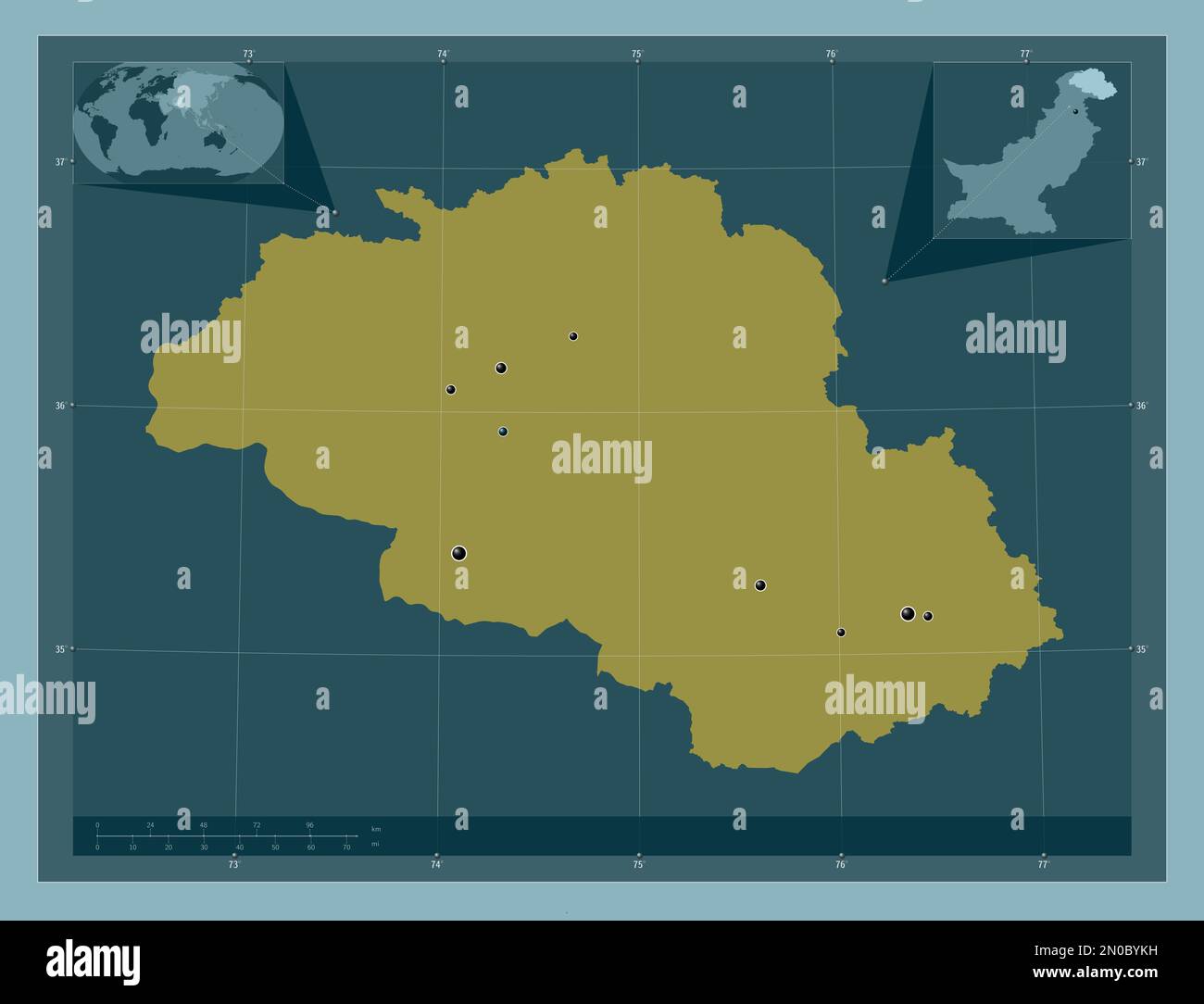 Gilgit-Baltistan, centrally administered area of Pakistan. Solid color ...