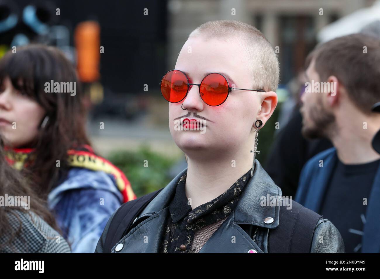 Glasgow, UK. 5th Feb, 2023. Several hundred people turned out in George ...