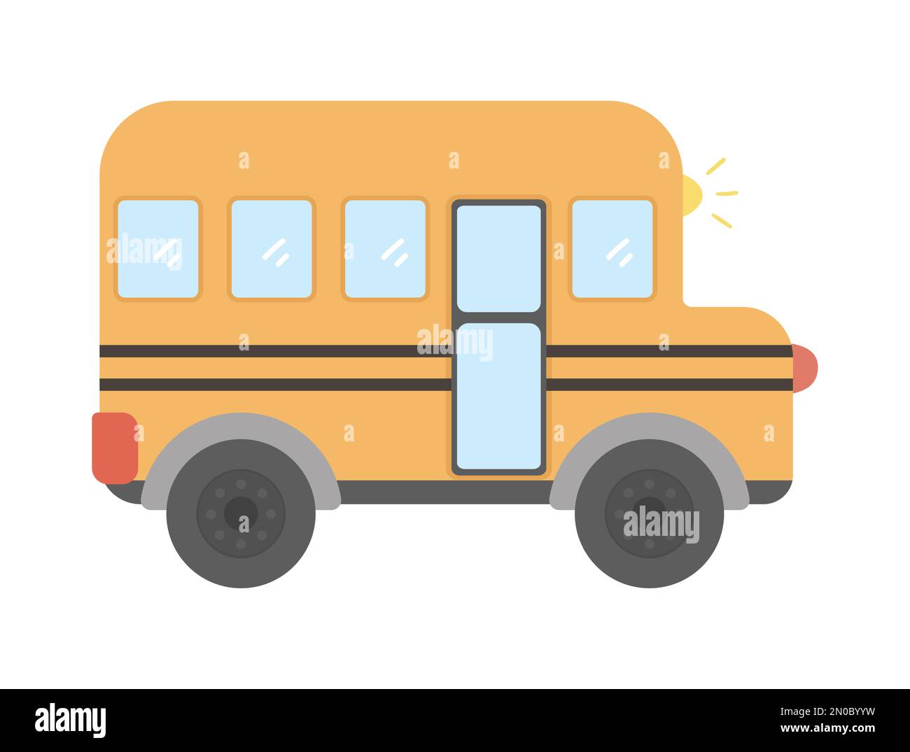 Vector school bus. Back to school educational clipart. Cute flat style ...