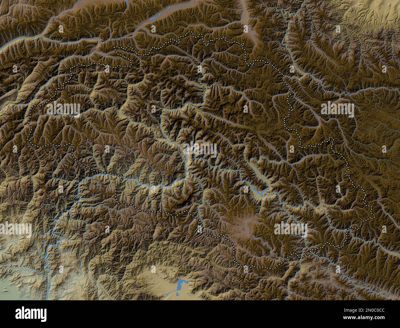 Gilgit-Baltistan, centrally administered area of Pakistan. Colored ...