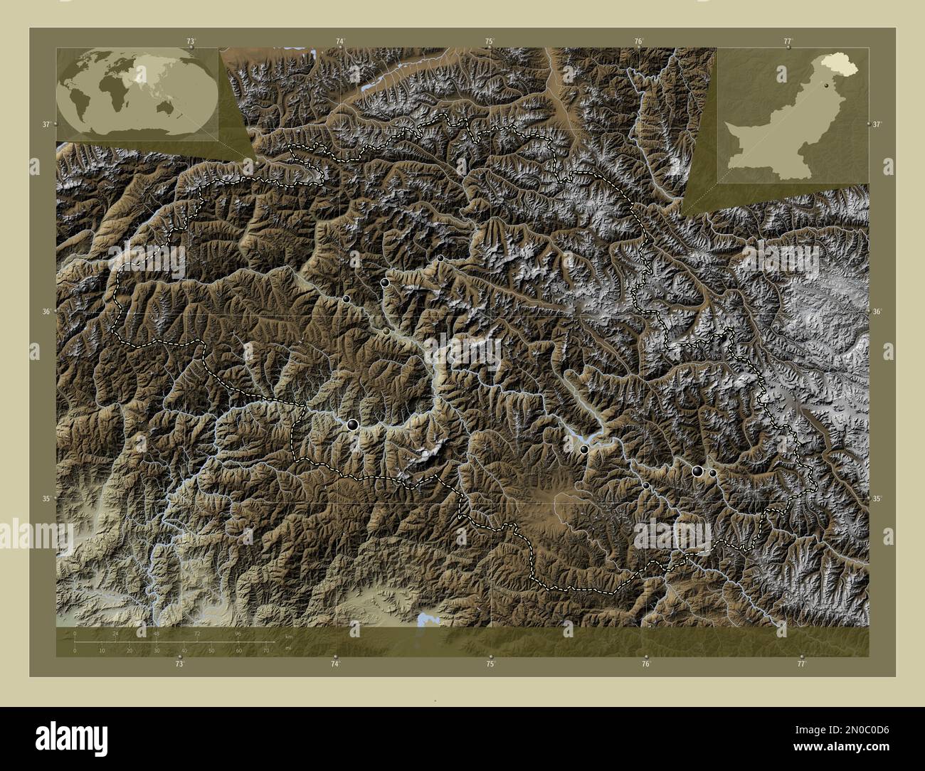 Gilgit-Baltistan, centrally administered area of Pakistan. Elevation ...
