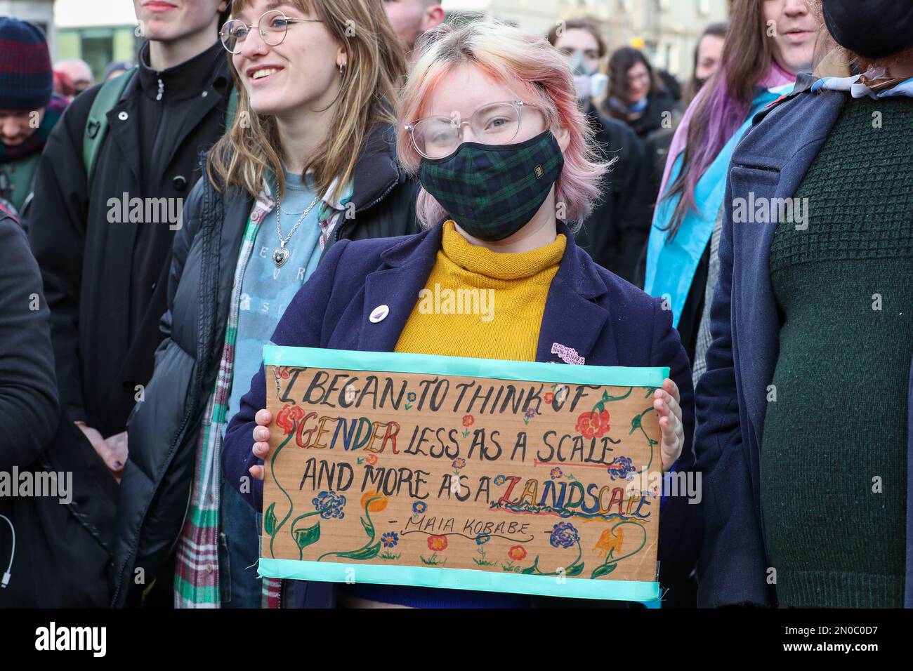 Glasgow, UK. 5th Feb, 2023. Several hundred people turned out in George ...
